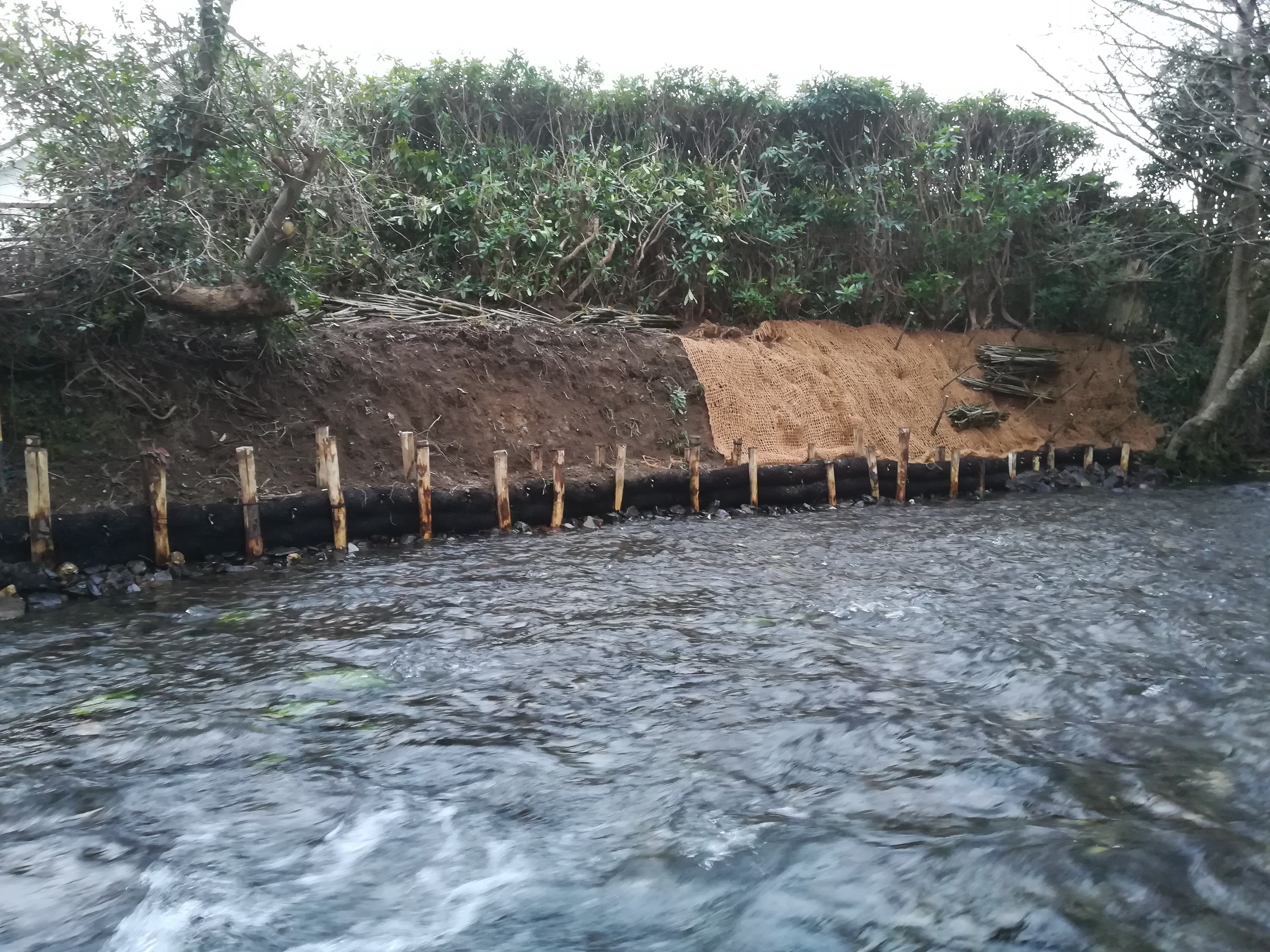 River bank reinforcement day 3, Wales - EcoNorth